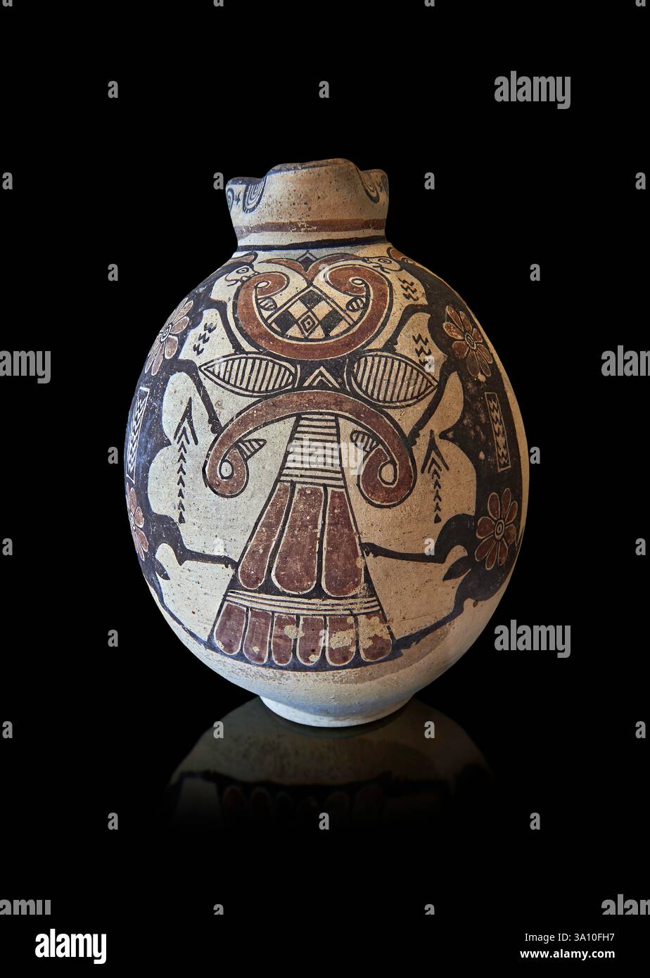 Ancient Greek Cypriot pottery Jar with painted decorative stylised ...