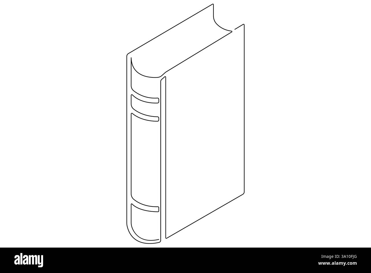 One continuous line art drawing of book outline vector art illustration ...