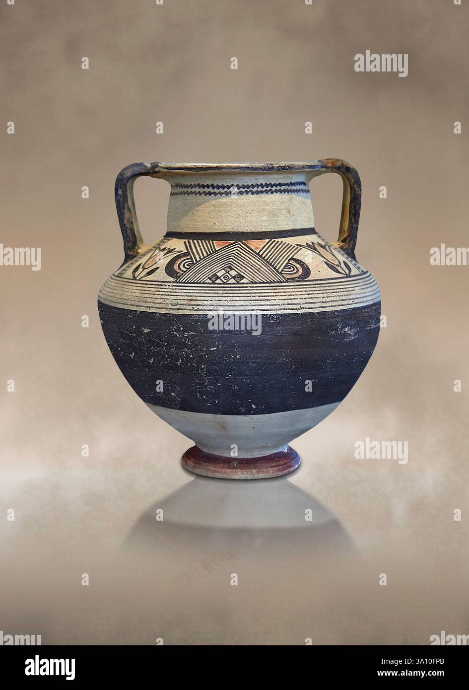 Ancient Greek Cypriot pottery Jar decorated with multicolour cattle ...