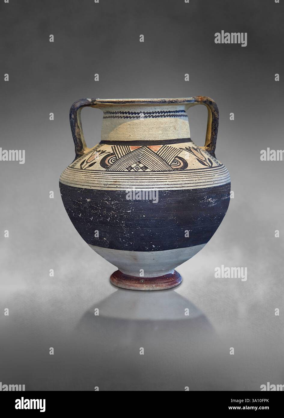 Ancient Greek Cypriot pottery Jar decorated with multicolour cattle ...