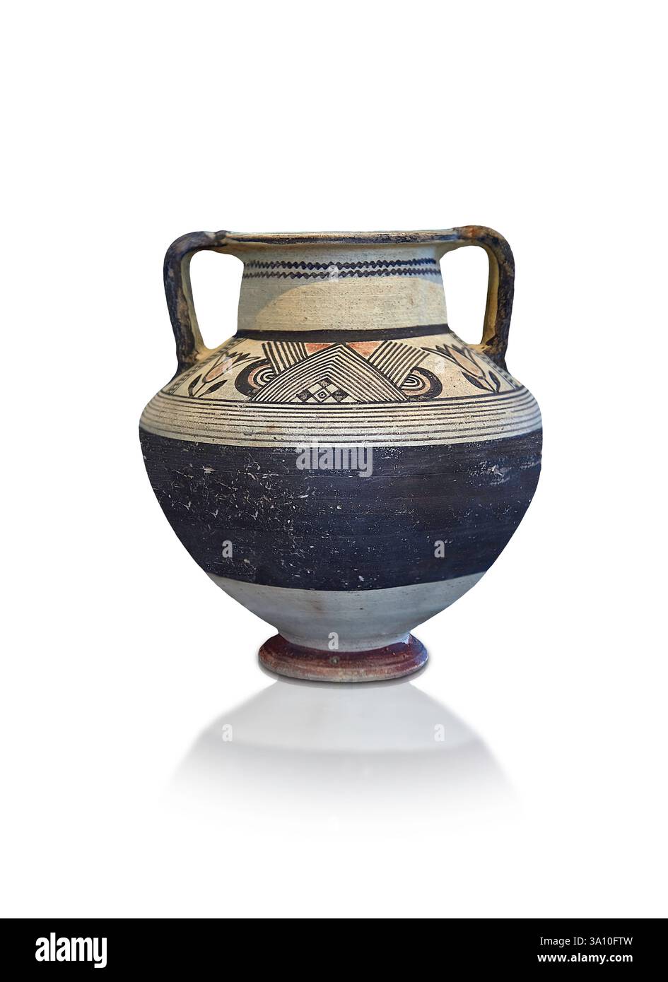 Ancient Greek Cypriot pottery Jar decorated with multicolour cattle ...