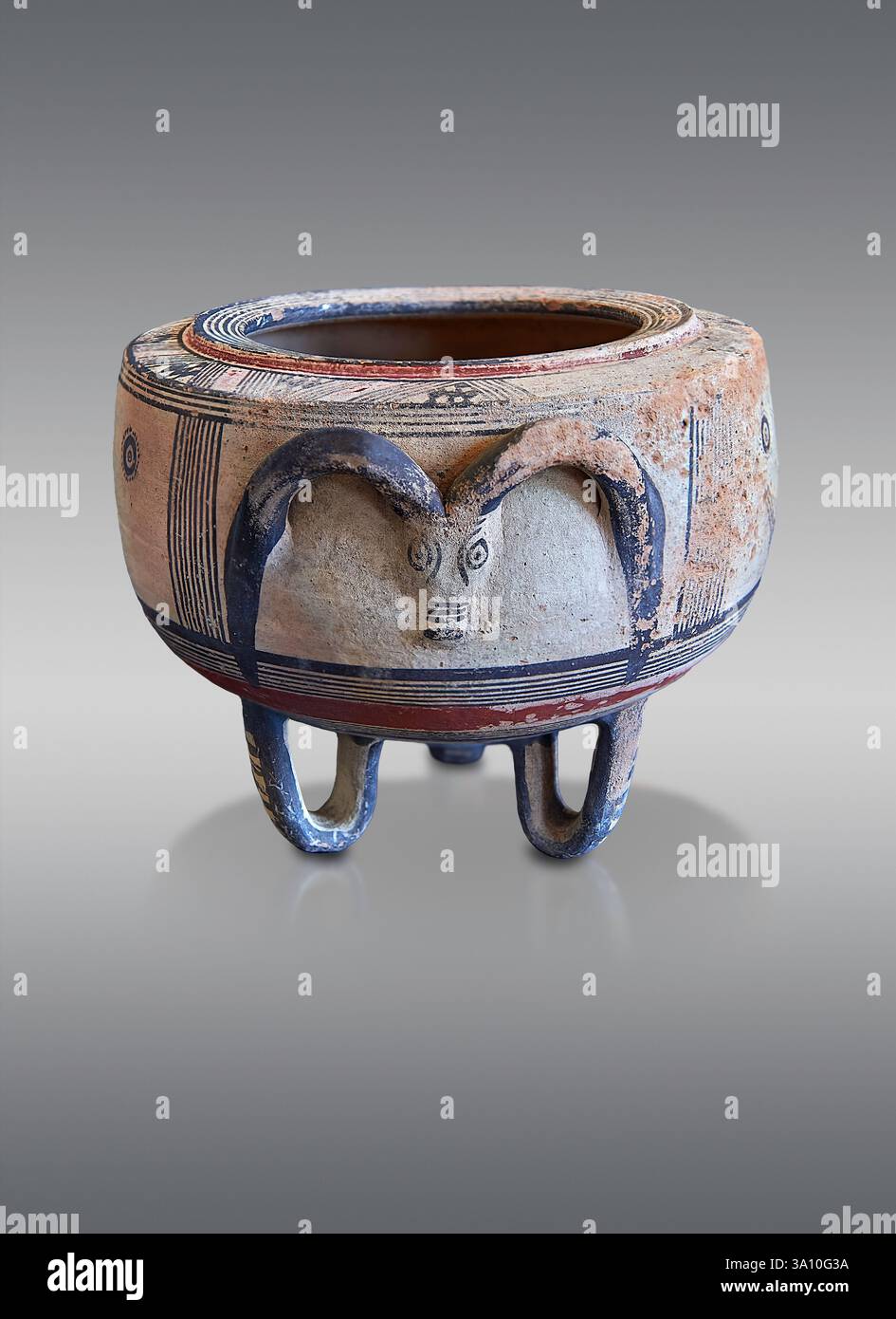 Ancient archaic Greek Cypriot painted pottery ceramic Krater with a ...