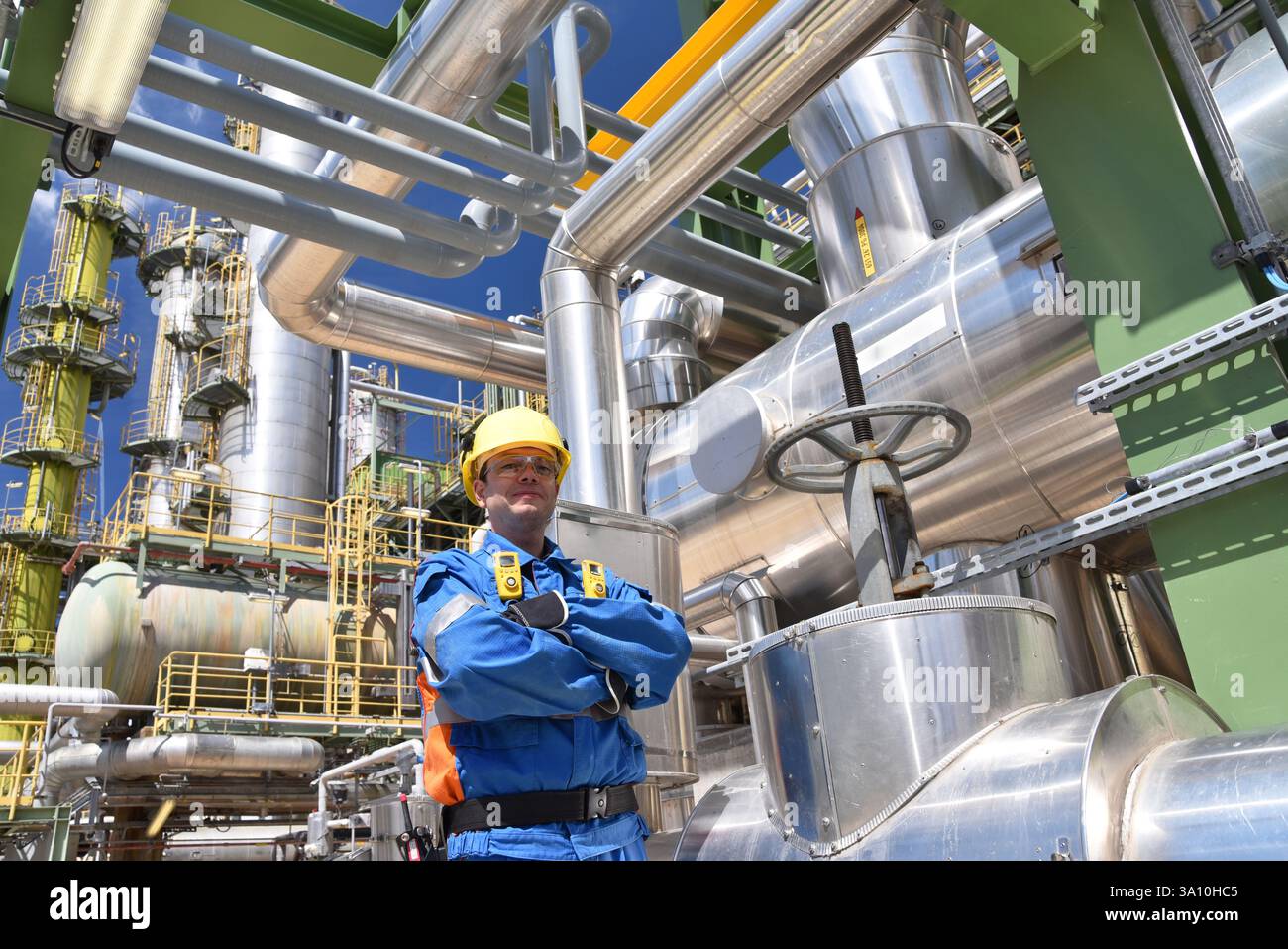 workers in an industrial plant for the production and processing of ...