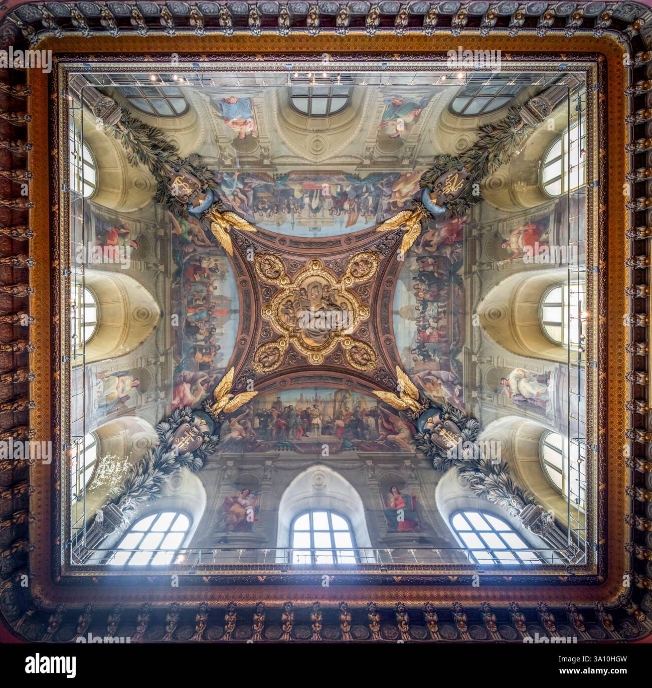 Paris, France - 03 01 2025: Le Louvre Museum. Low angle view of the ...