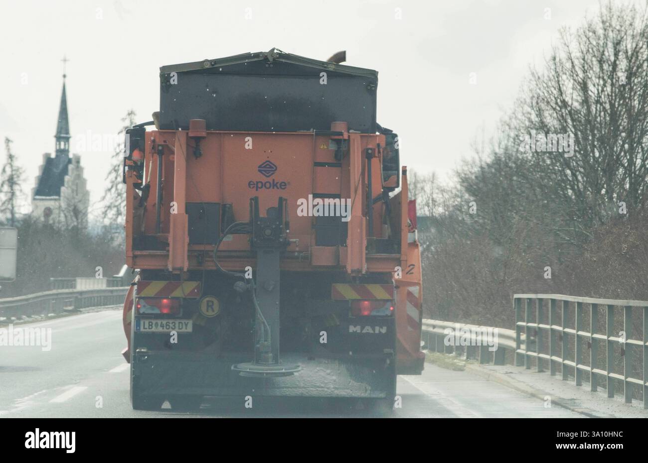 salt spreading on a road, traffic and mobility in winter salt spreading ...