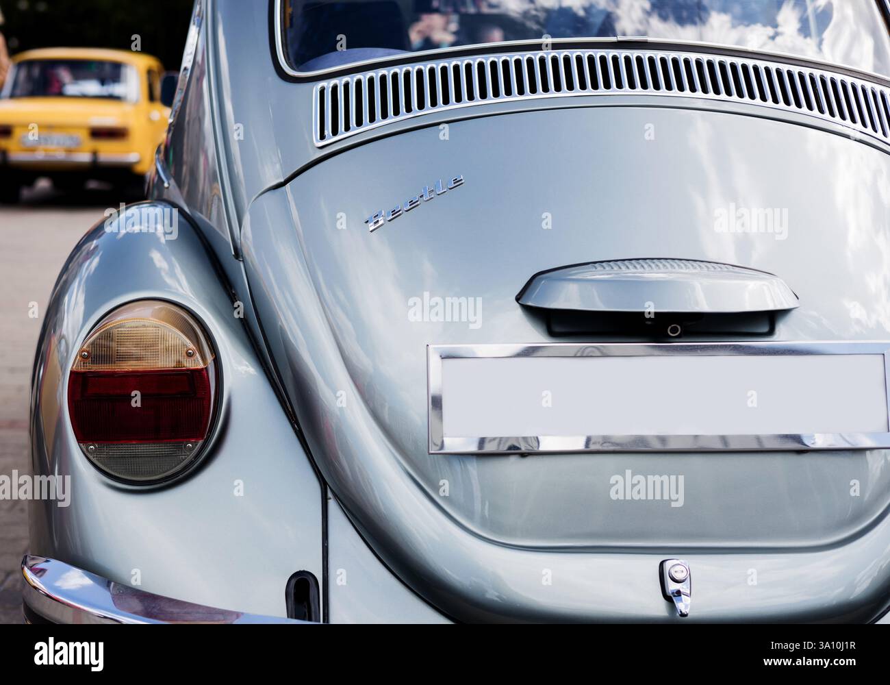 Minsk, Belarus, March 6, 2025 - Vintage Volkswagen Beetle, rear view ...