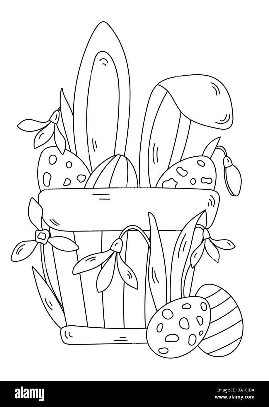 Easter-Themed Stress-Relief Coloring Page Featuring Snowdrops Easter ...