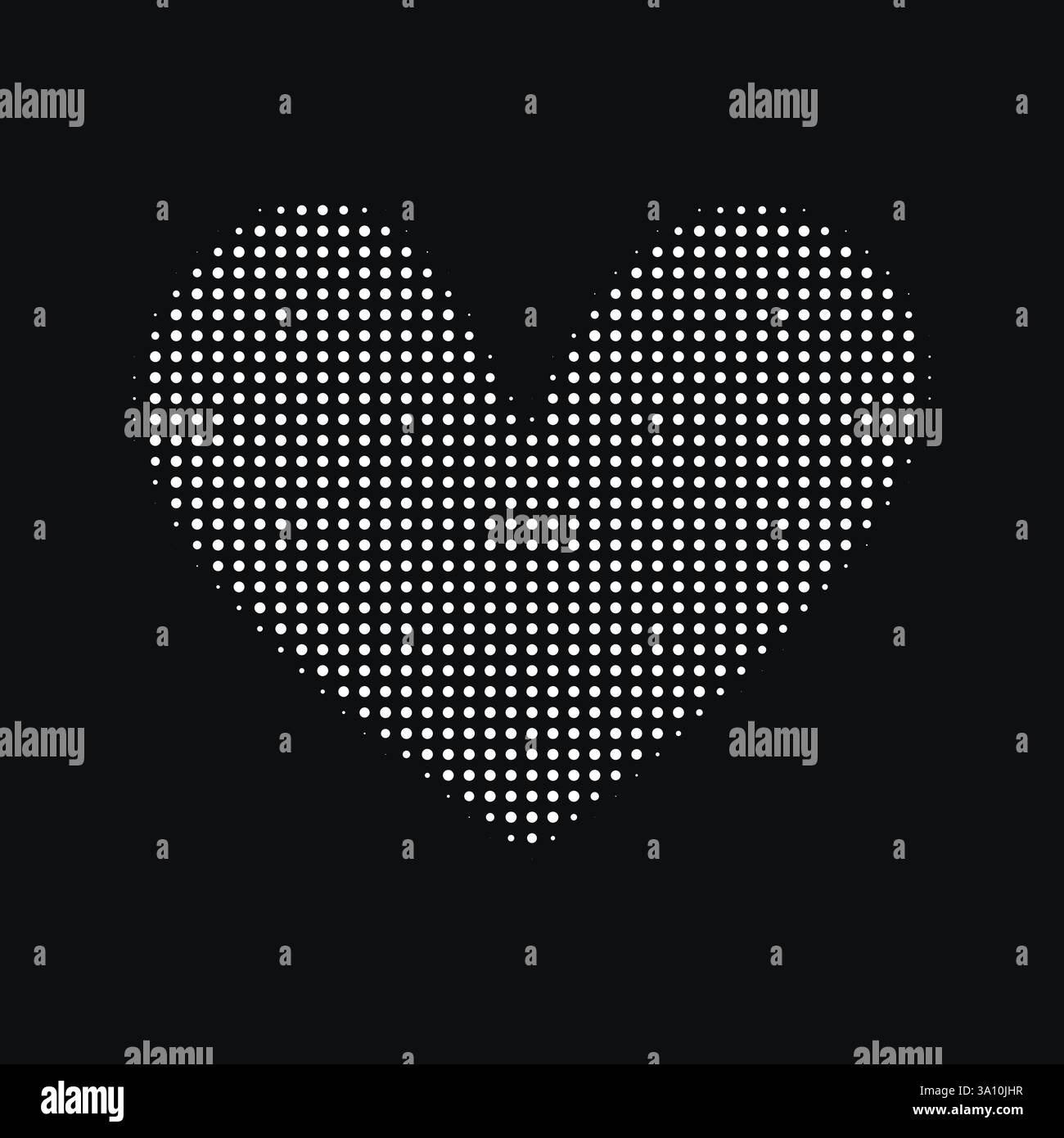 Vector abstract halftone heart shape. Isolated pop art dotted overlay ...