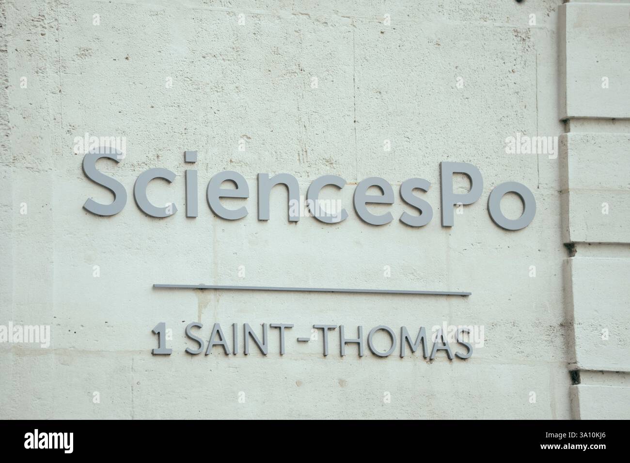This photo is an illustration showing the logo of the Parisian school ...