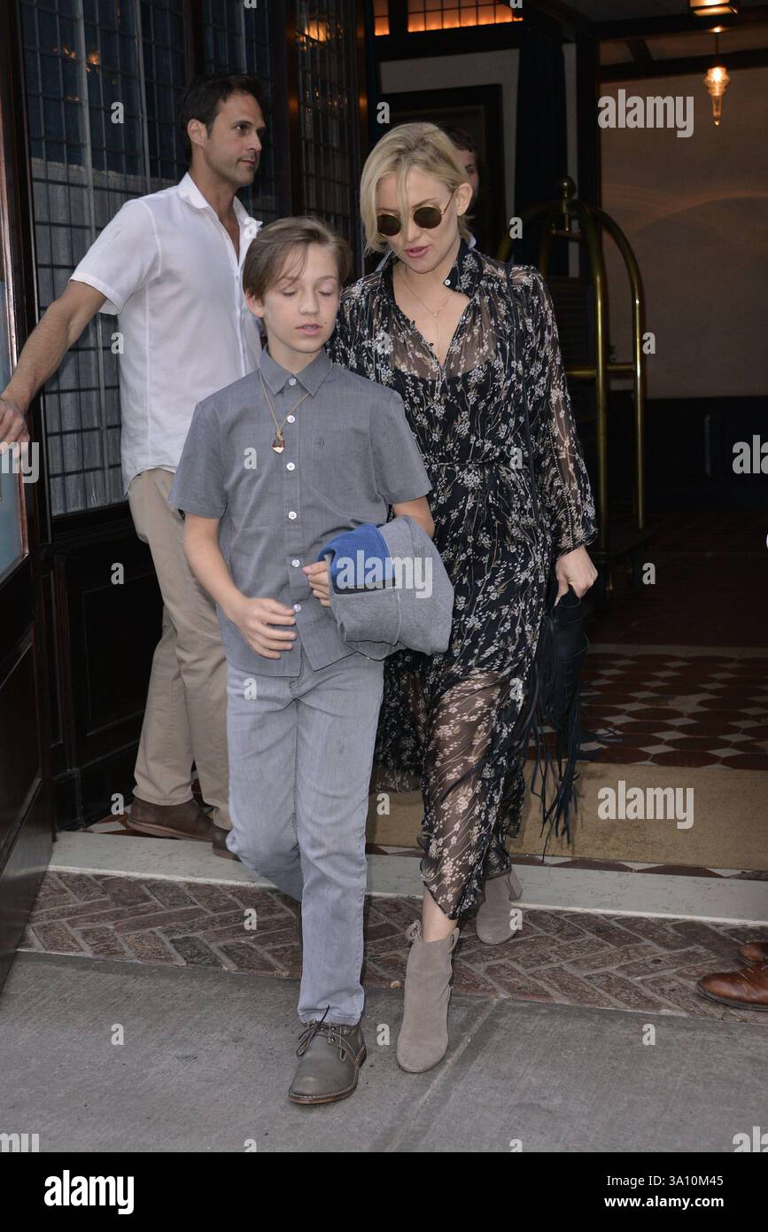 Kate Hudson and son Ryder Robinson leaving a downtown Manhattan hotel ...