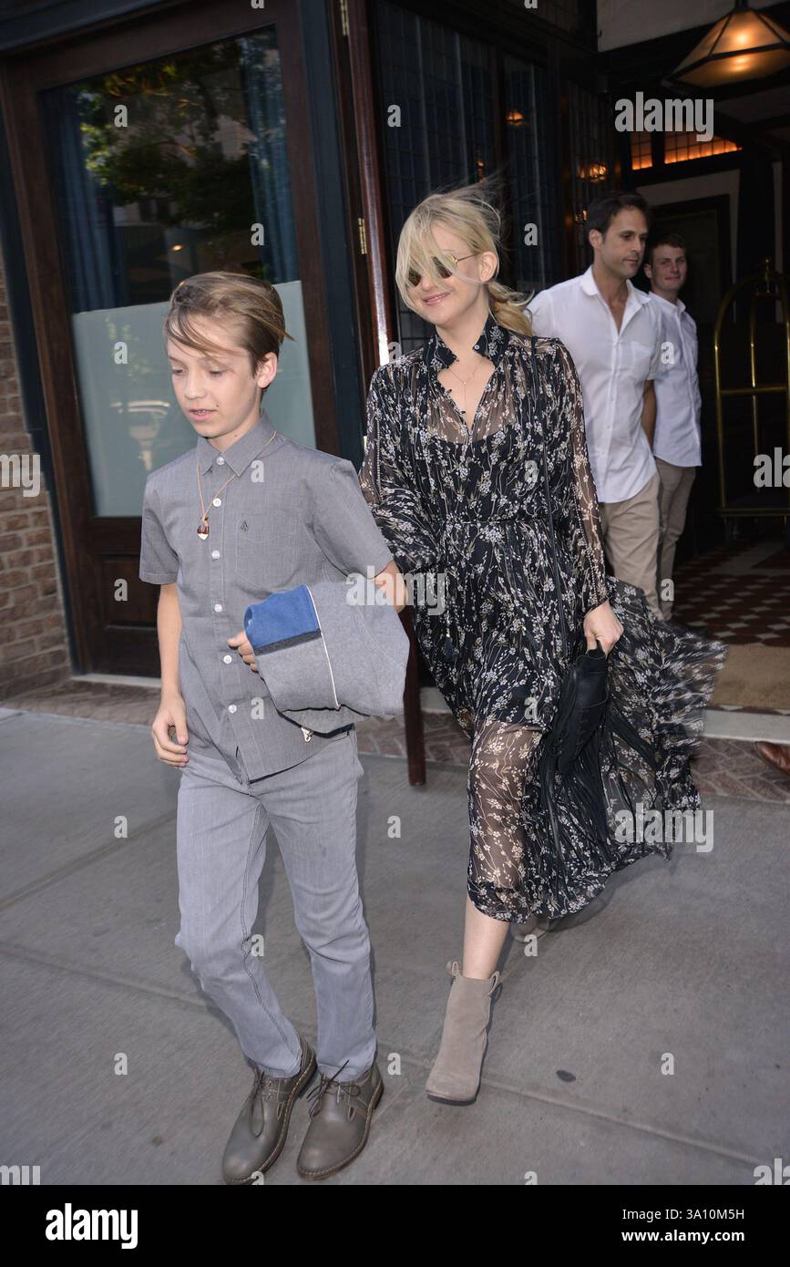 Kate Hudson and son Ryder Robinson leaving a downtown Manhattan hotel ...