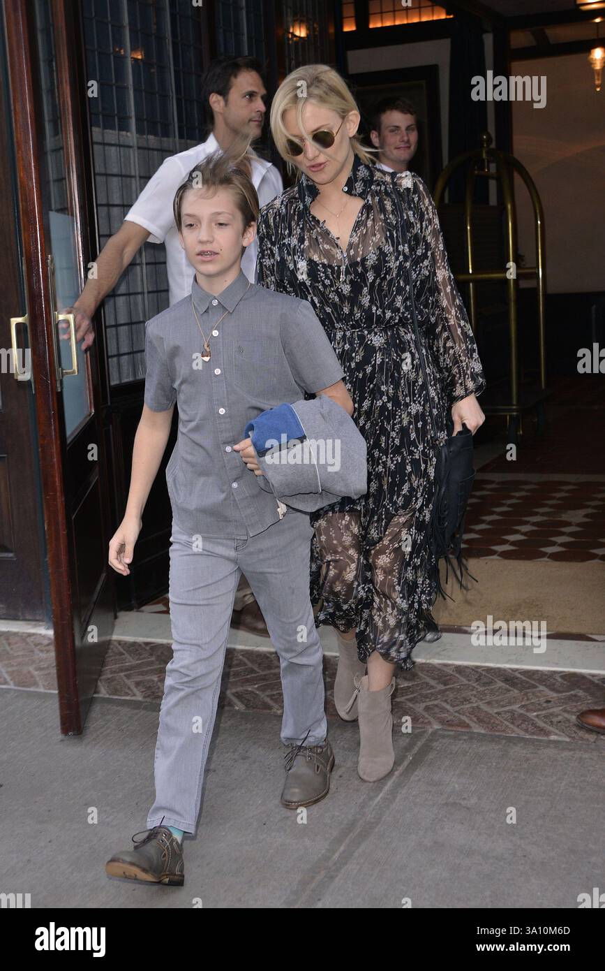 Kate Hudson and son Ryder Robinson leaving a downtown Manhattan hotel ...