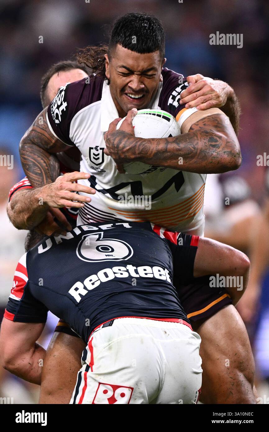 Sydney, Australia. 06th Mar, 2025. Xavier Willison of the Broncos is ...