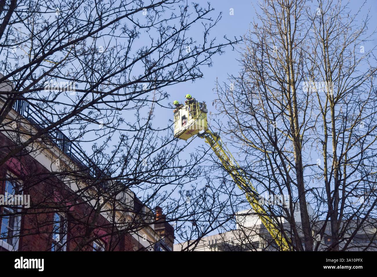 March 6, 2025, London, England, UK: London Fire Brigade firefighters ...