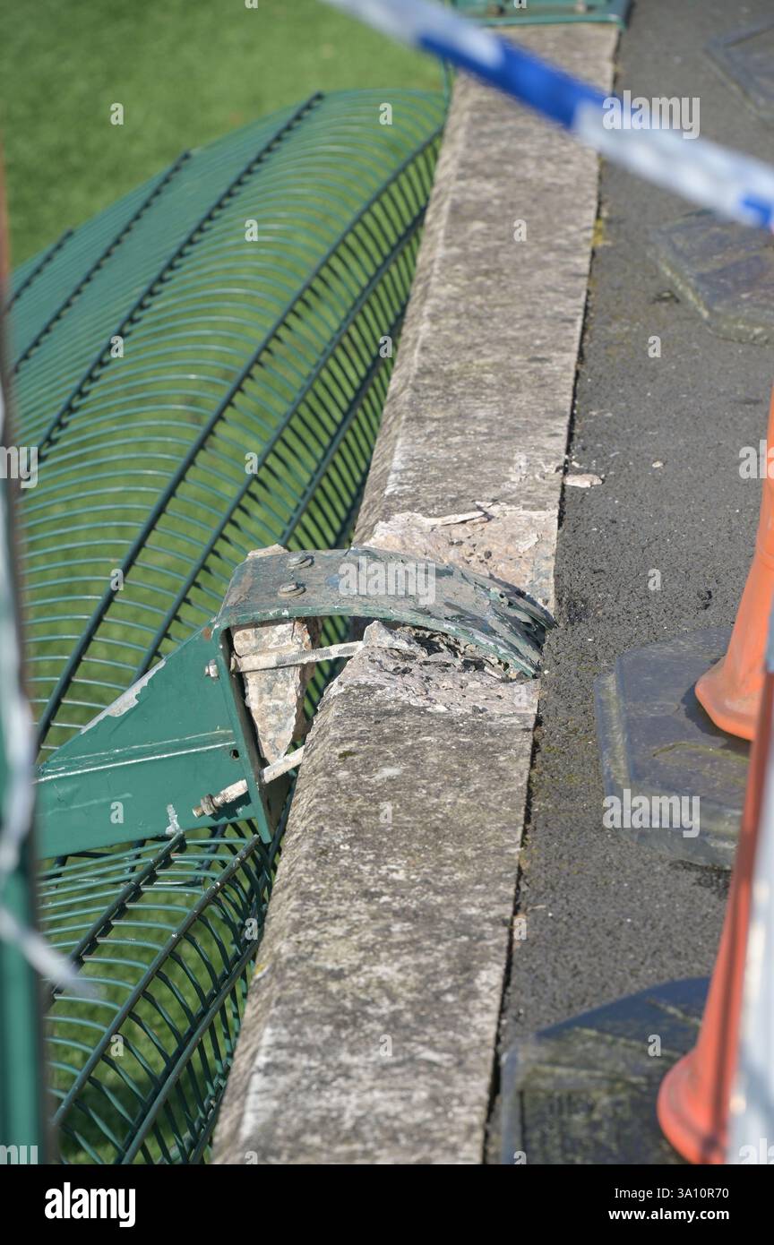 Shap Road, Kendal, Cumbria 6th March 2025: Damaged fencing where a ...