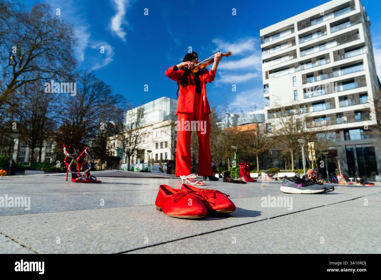 Brussels, Belgium. 06th Mar, 2025. a visual protest action against ...