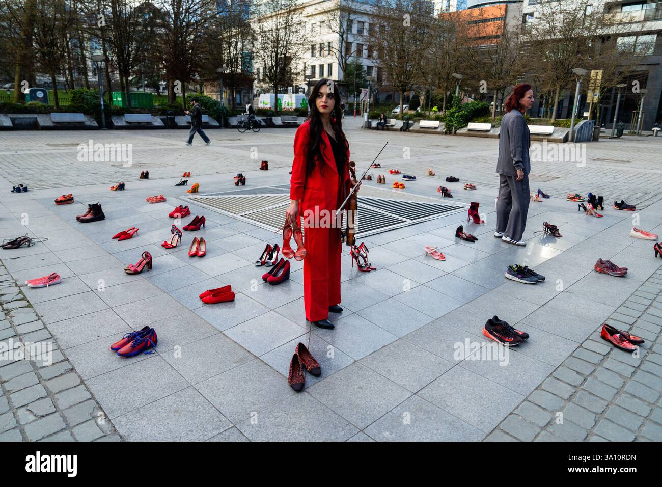 Brussels, Belgium. 06th Mar, 2025. a visual protest action against ...