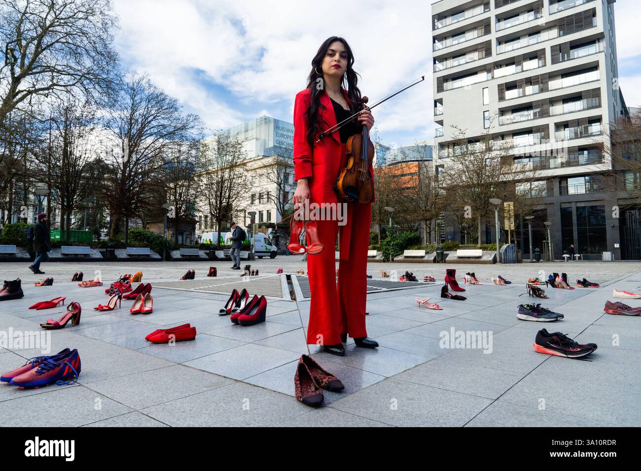 Brussels, Belgium. 06th Mar, 2025. a visual protest action against ...