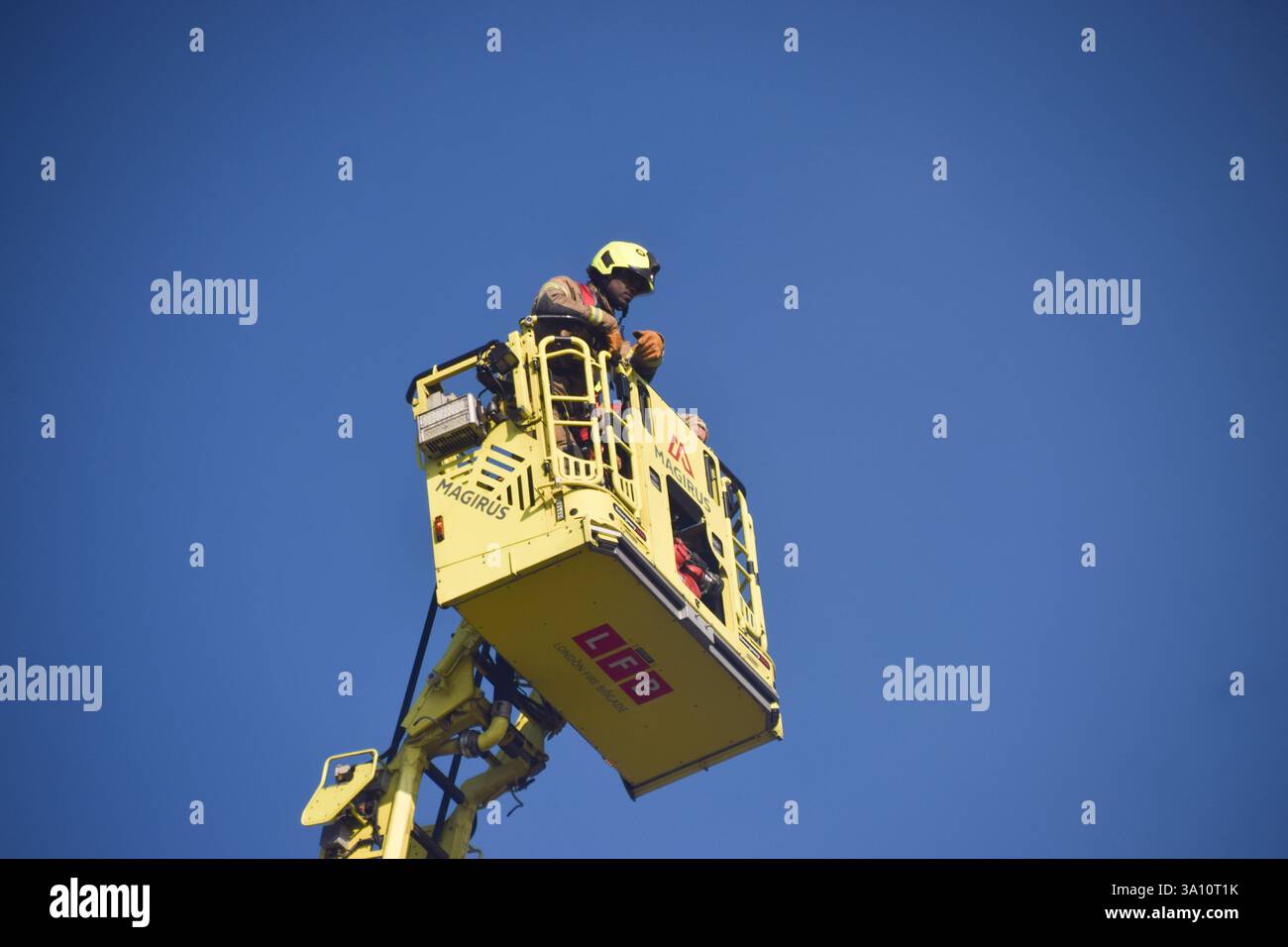 London, UK. 6th March 2025. London Fire Brigade firefighters on the ...