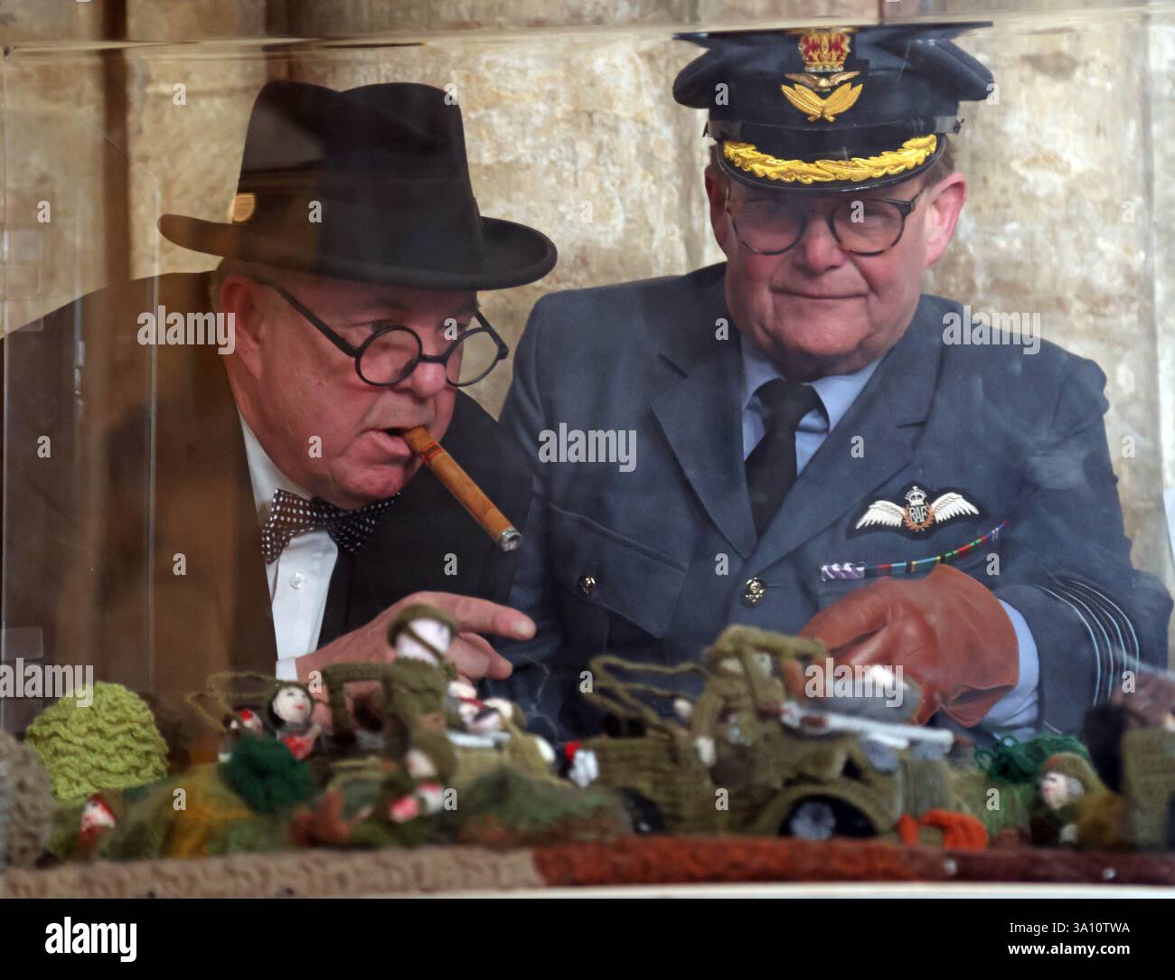 Sir Winston Churchill (re-enacted by Stephen Howlett), and Les ...