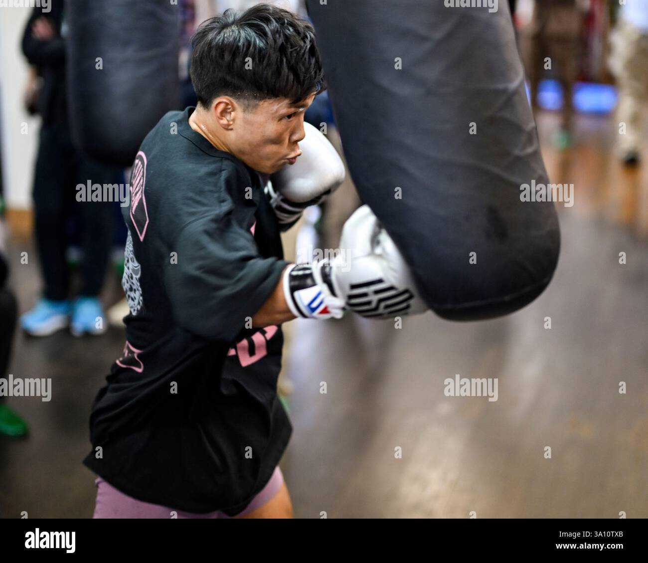 Shokichi Iwata, WBO light-flyweight chmpion of Japan during a public ...