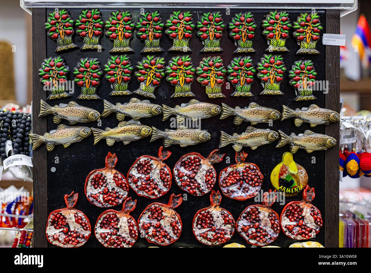 "A collection of traditional Armenian souvenirs displayed at a gift ...