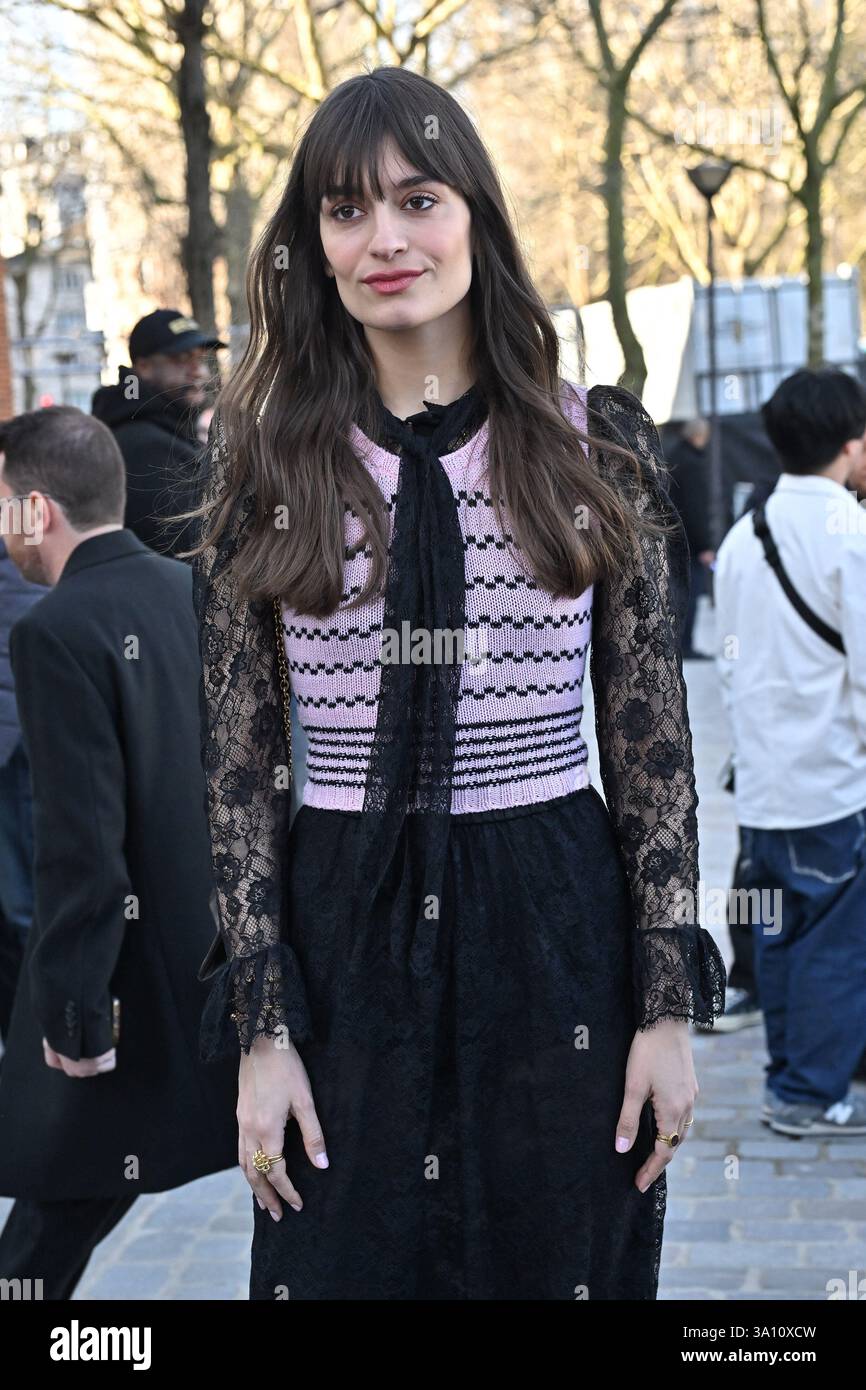 Clara Luciani arriving at Chloe show during Paris Fashion Week in Paris ...