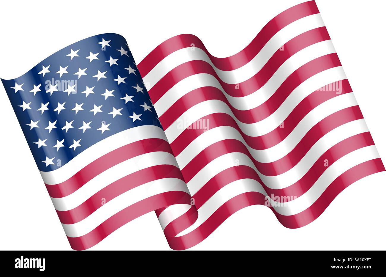 USA wavy flag icon isolated. Vector illustration Stock Vector Image ...