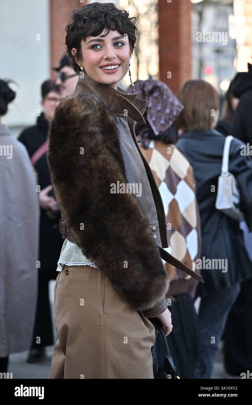 Taylor Hill arriving at Chloe show during Paris Fashion Week in Paris ...