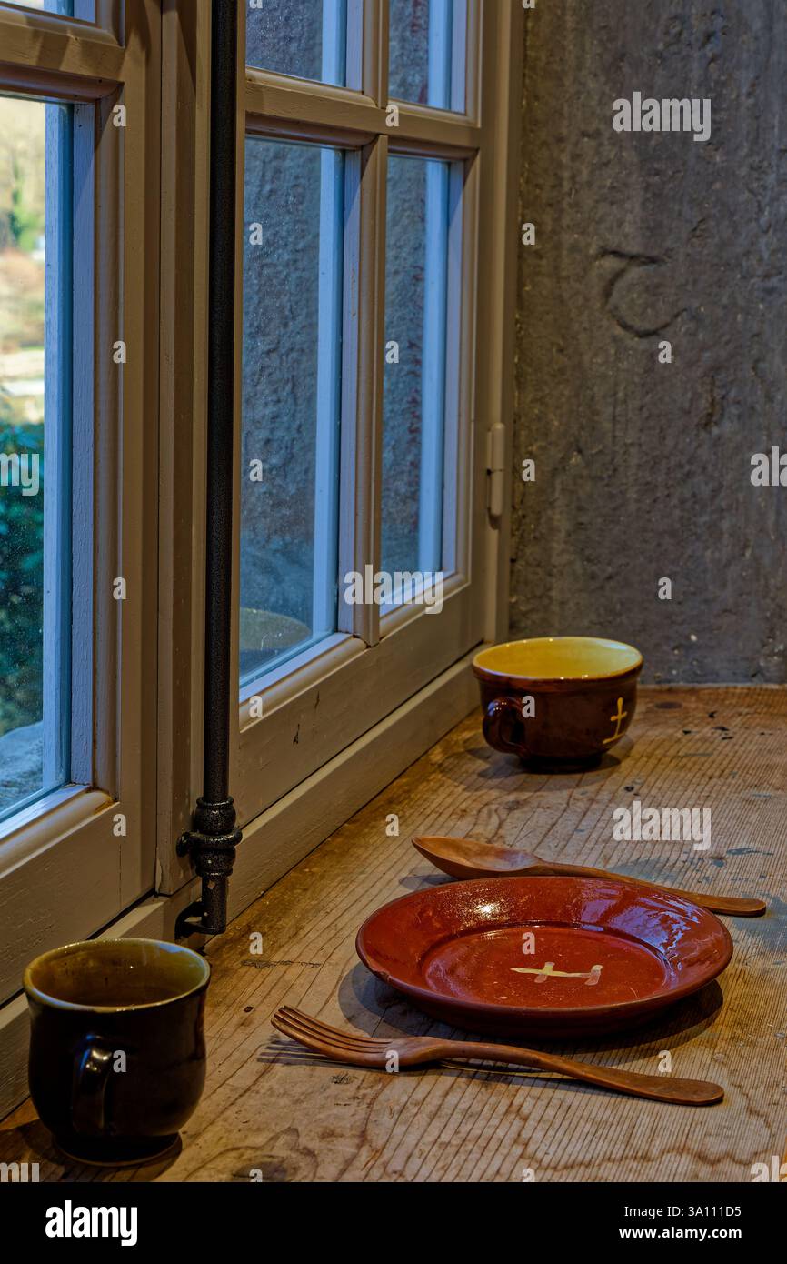 SAINTE-CROIX, FRANCE, March 3, 2025 : Inside a renewed hermitage (cell ...