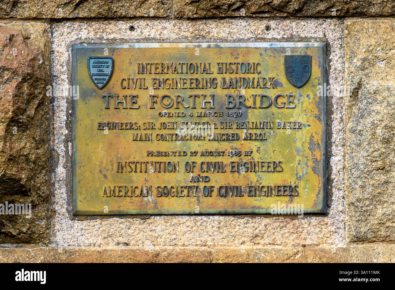 Historic Engineering Plaque Commemorating The Forth Rail Bridge ...