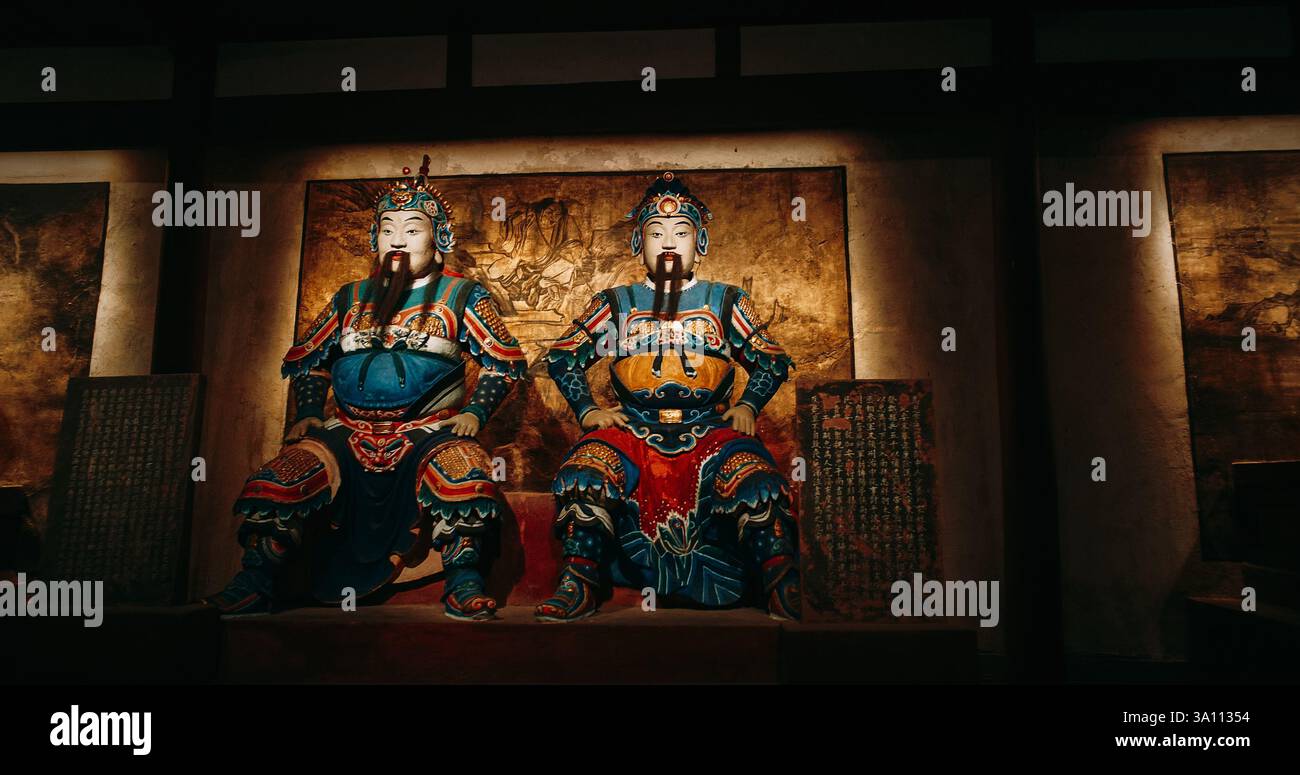 Chengdu, Sichuan, China. Wuhou Memorial Temple. Statues Of Emperors ...
