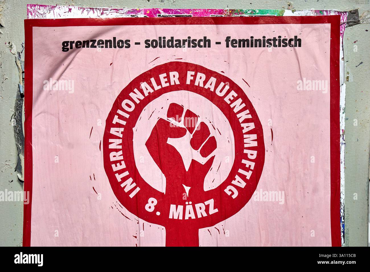 Karlsruhe, Baden-Württemberg, Germany - March 4, 2025: A feminist ...