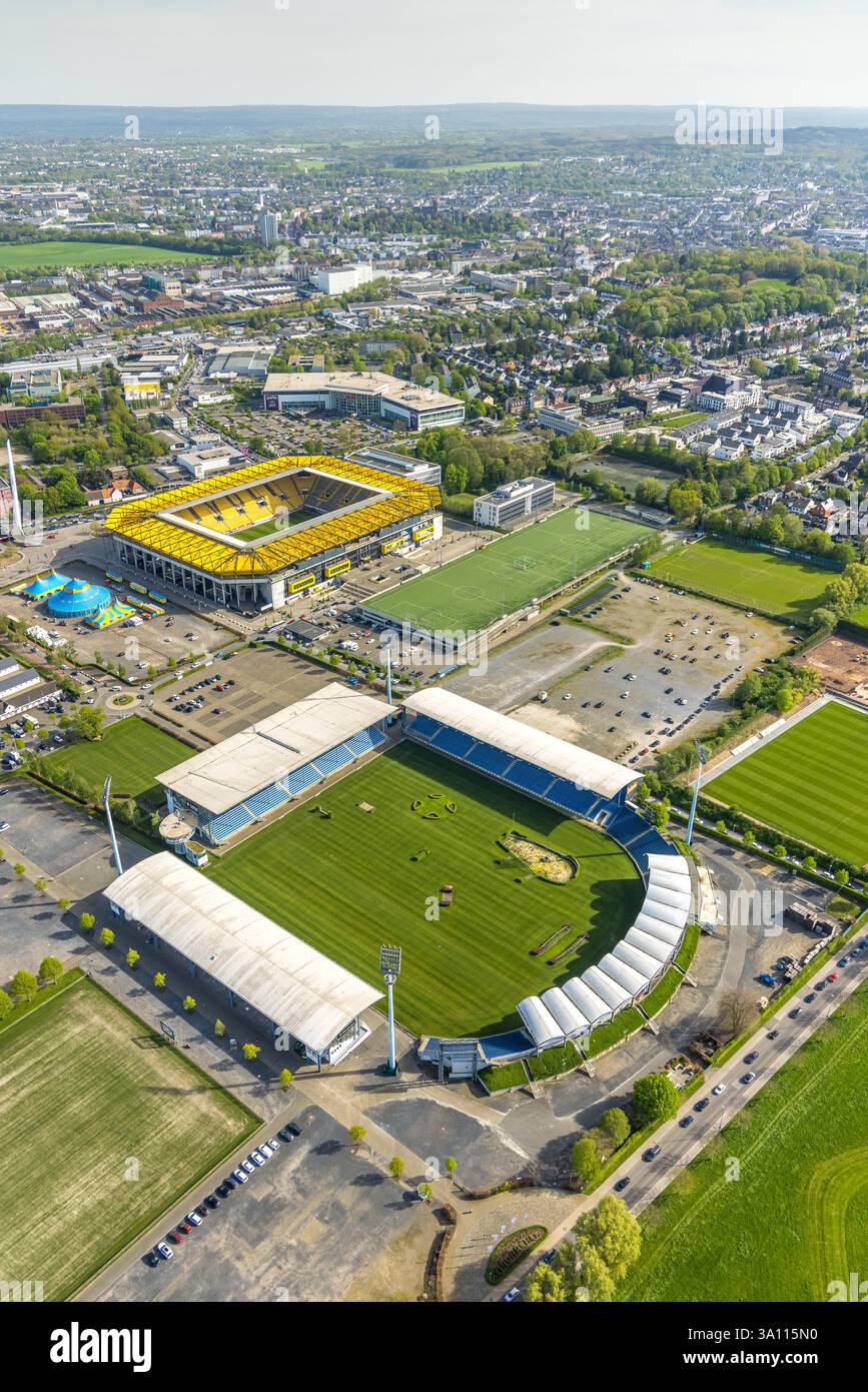Aerial view, Aachen Tivoli, soccer stadium in the Soers sports park ...