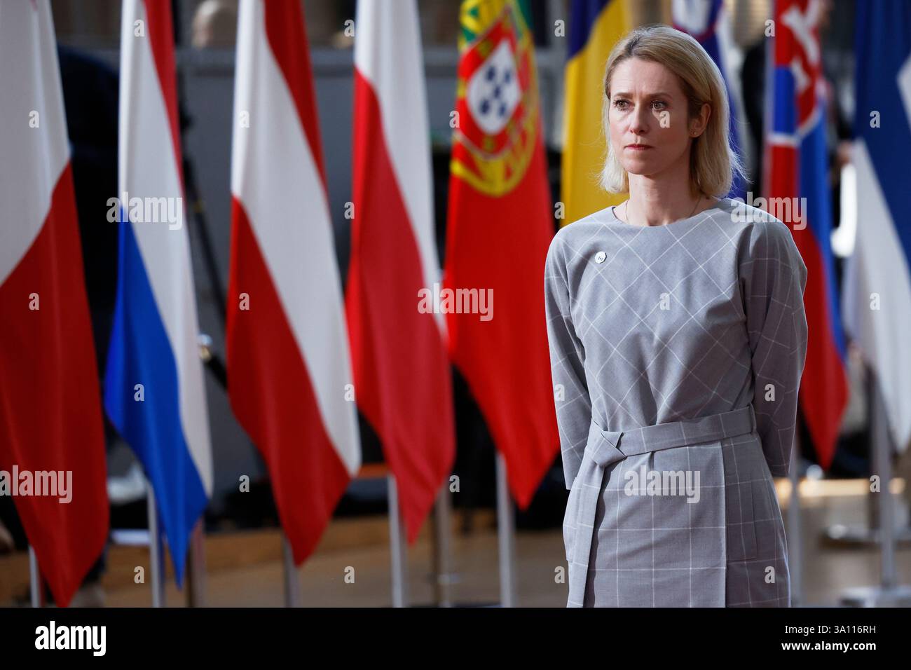 European Union foreign policy chief Kaja Kallas arrives for an EU ...
