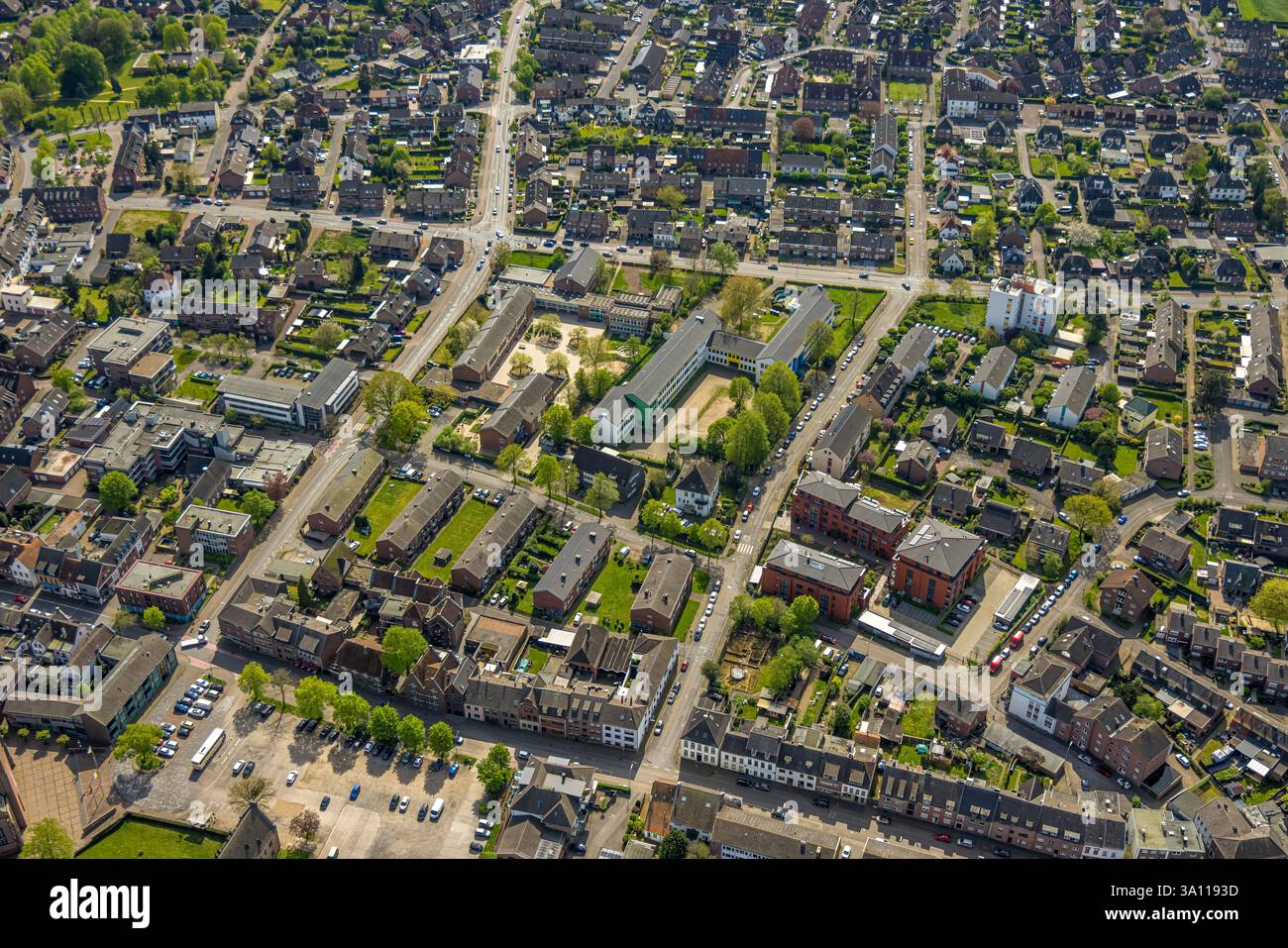Aerial view, Berufskolleg Kleve des Kreises Kleve school location Goch ...