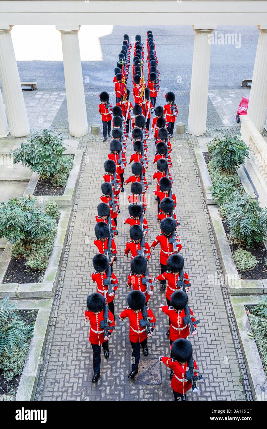 London, UK. 6 Mar 2025. 7 Company Coldstream Guards march off after ...