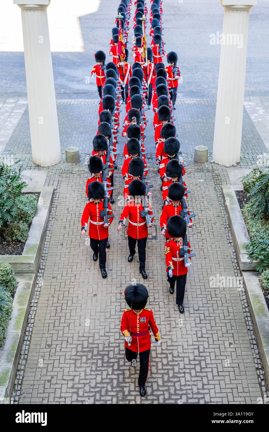 London, UK. 6 Mar 2025. 7 Company Coldstream Guards march off after ...
