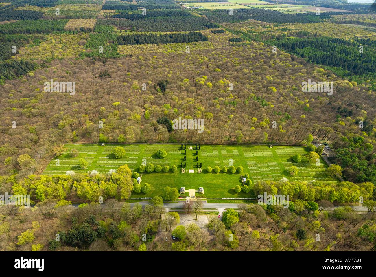 Aerial view, Reichswald Forest War Cemetery, British military cemetery ...