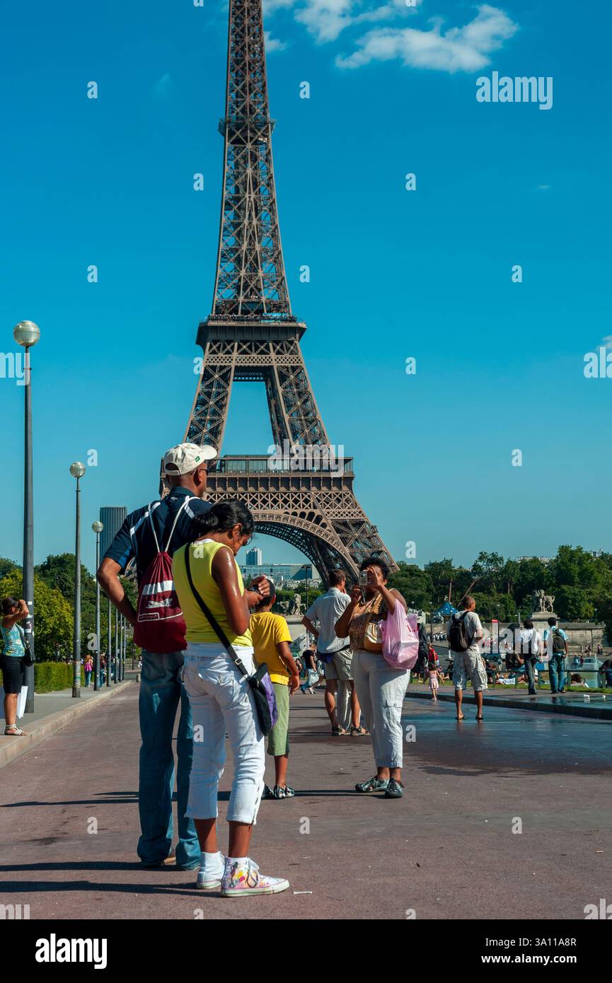 Paris, France, Street Scene, Crowd People, Tourist Family Visiting ...