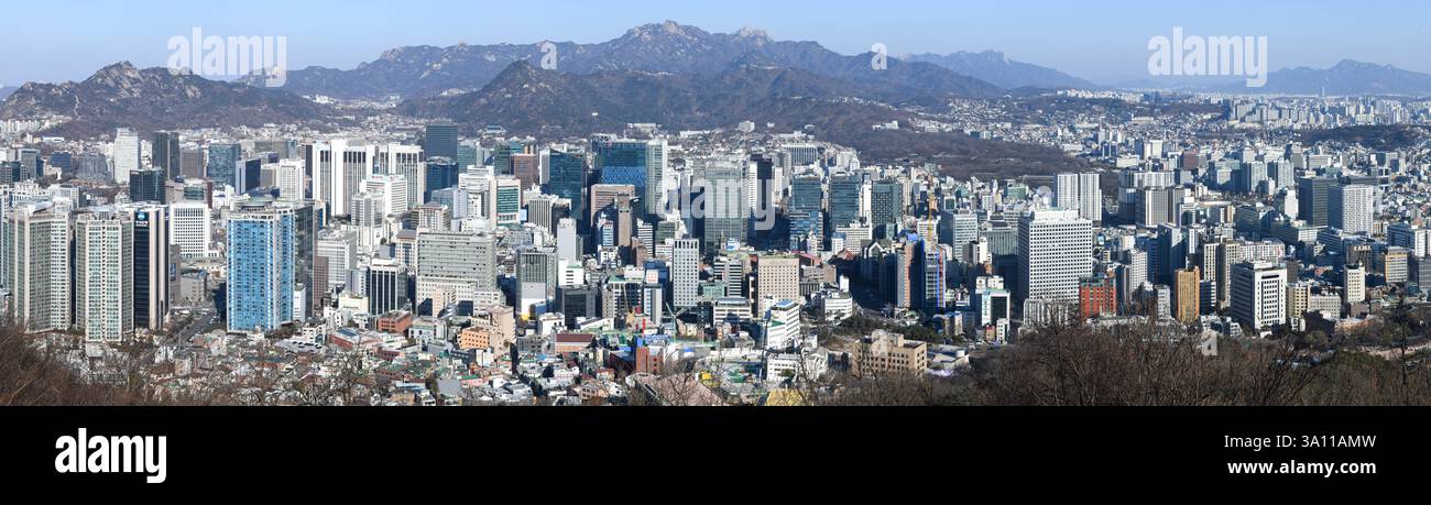 Seoul, South Korea - 15 January 2025: skyline of Seoul from Namsea ...