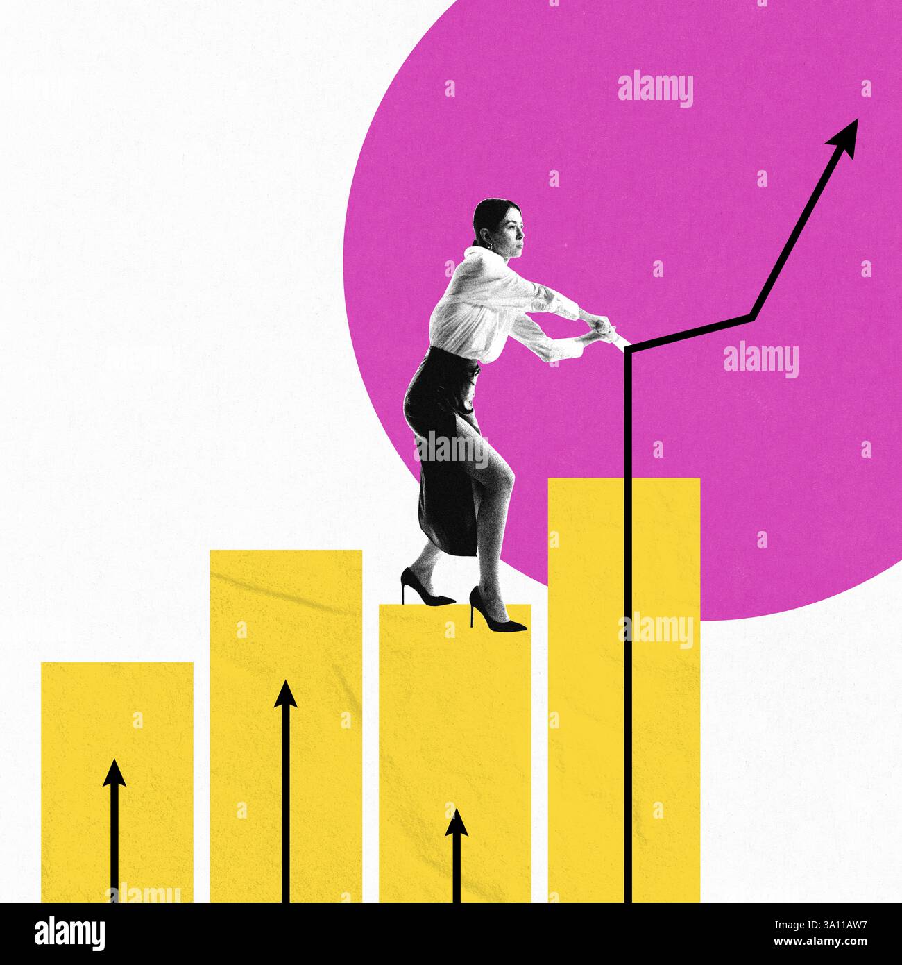 Businessman climbing bar charts hi-res stock photography and images - Alamy