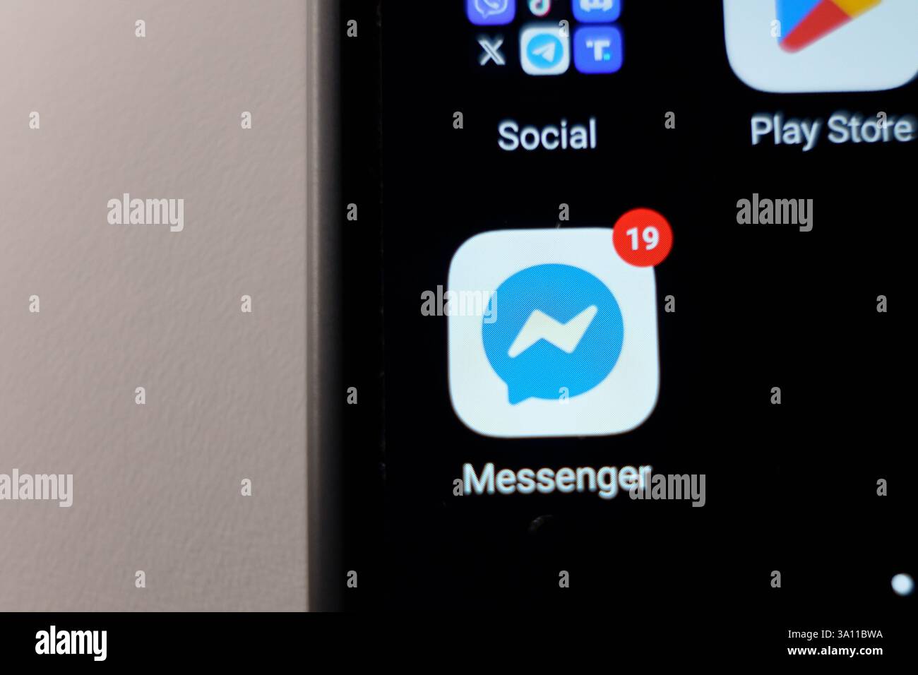 Facebook messenger app on smartphone screen. March 6, 2025 Stock Photo ...