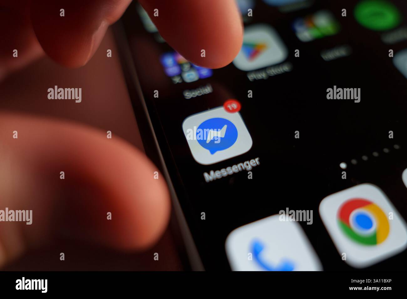 Facebook messenger app on smartphone screen. March 6, 2025 Stock Photo ...