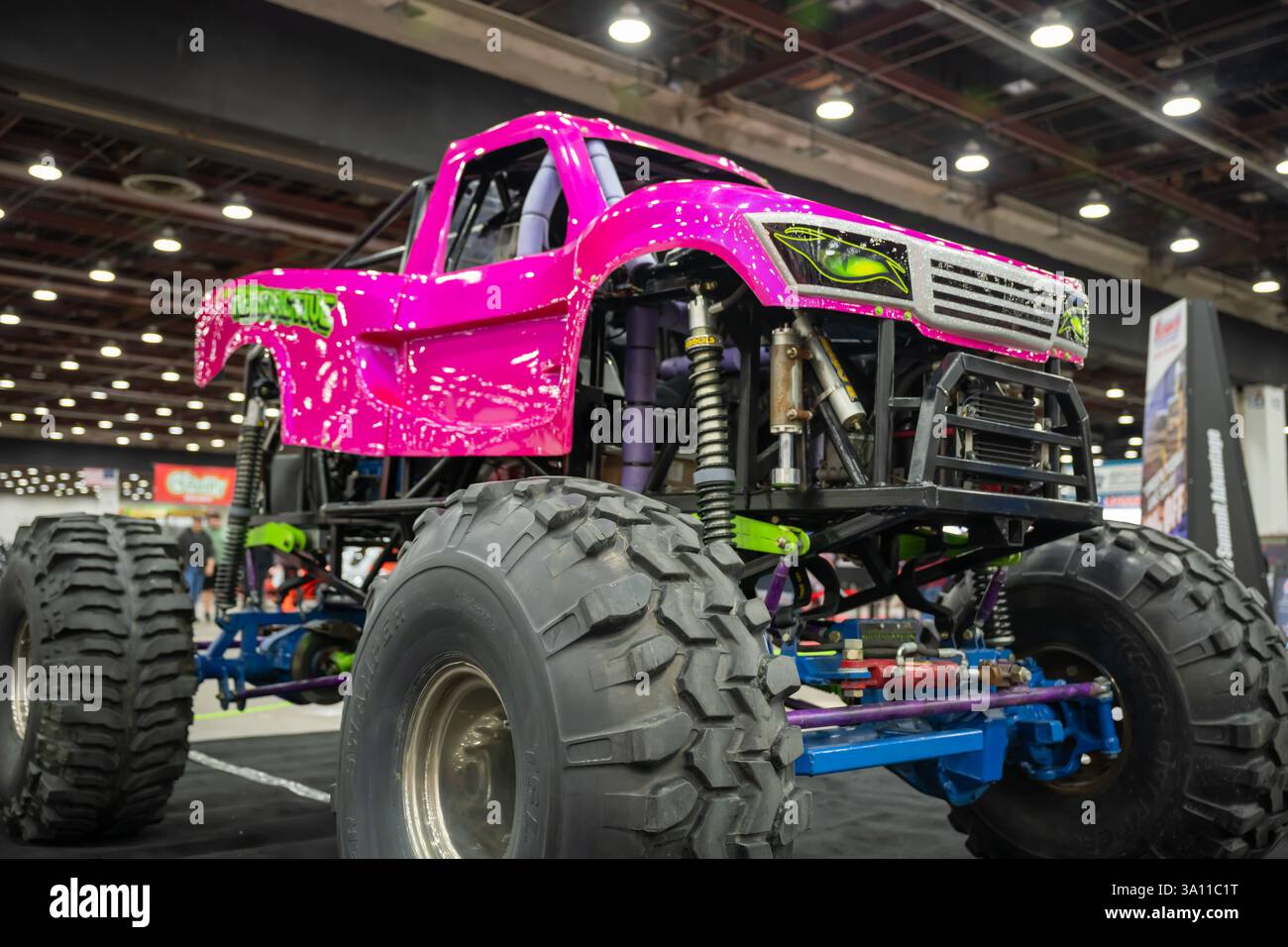 DETROIT, MI/USA - February 28, 2025: A custom 2024 Mini-monster Truck ...