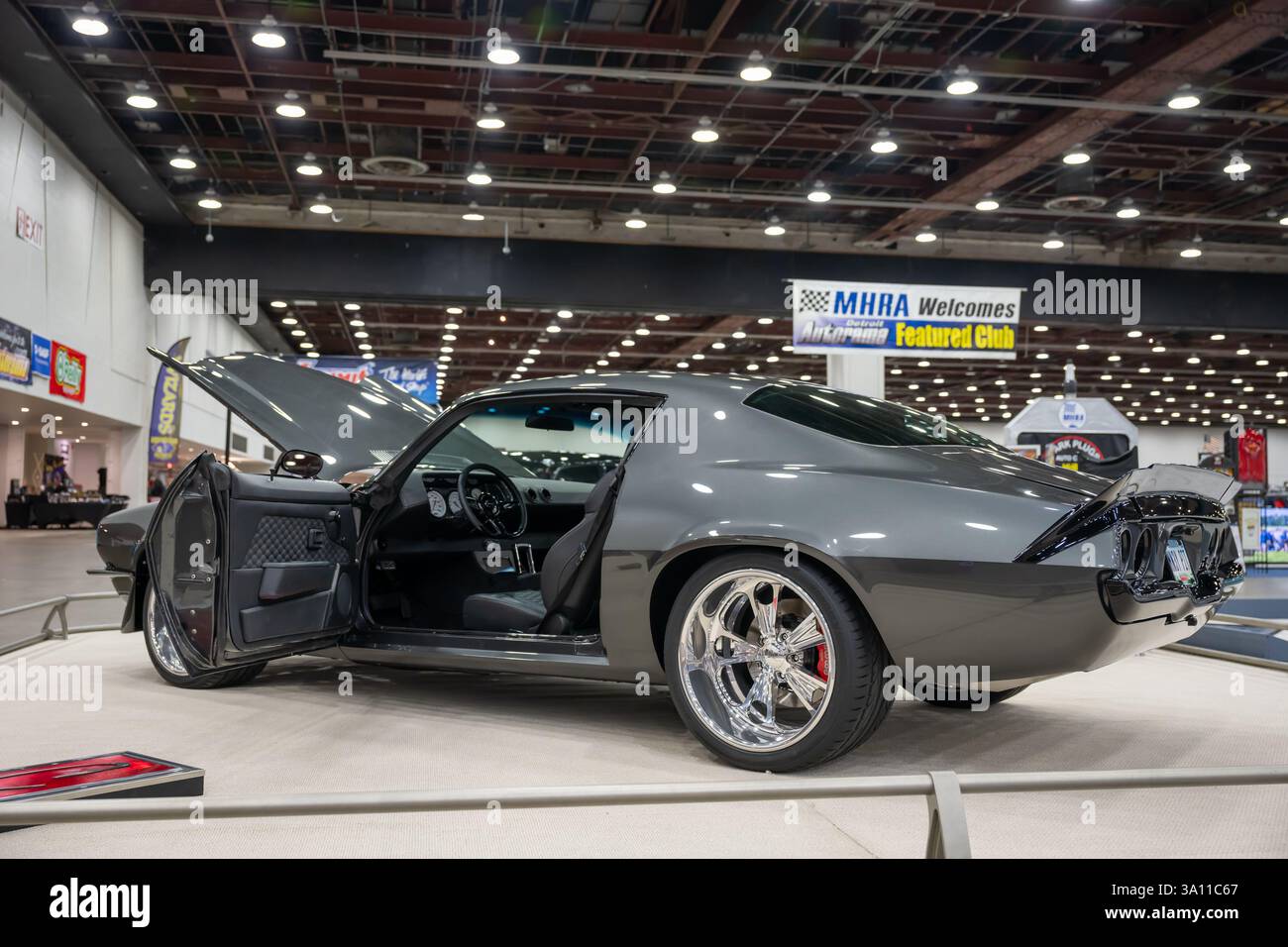 DETROIT, MI/USA - February 28, 2025: A custom 1970 Chevrolet Camaro car ...