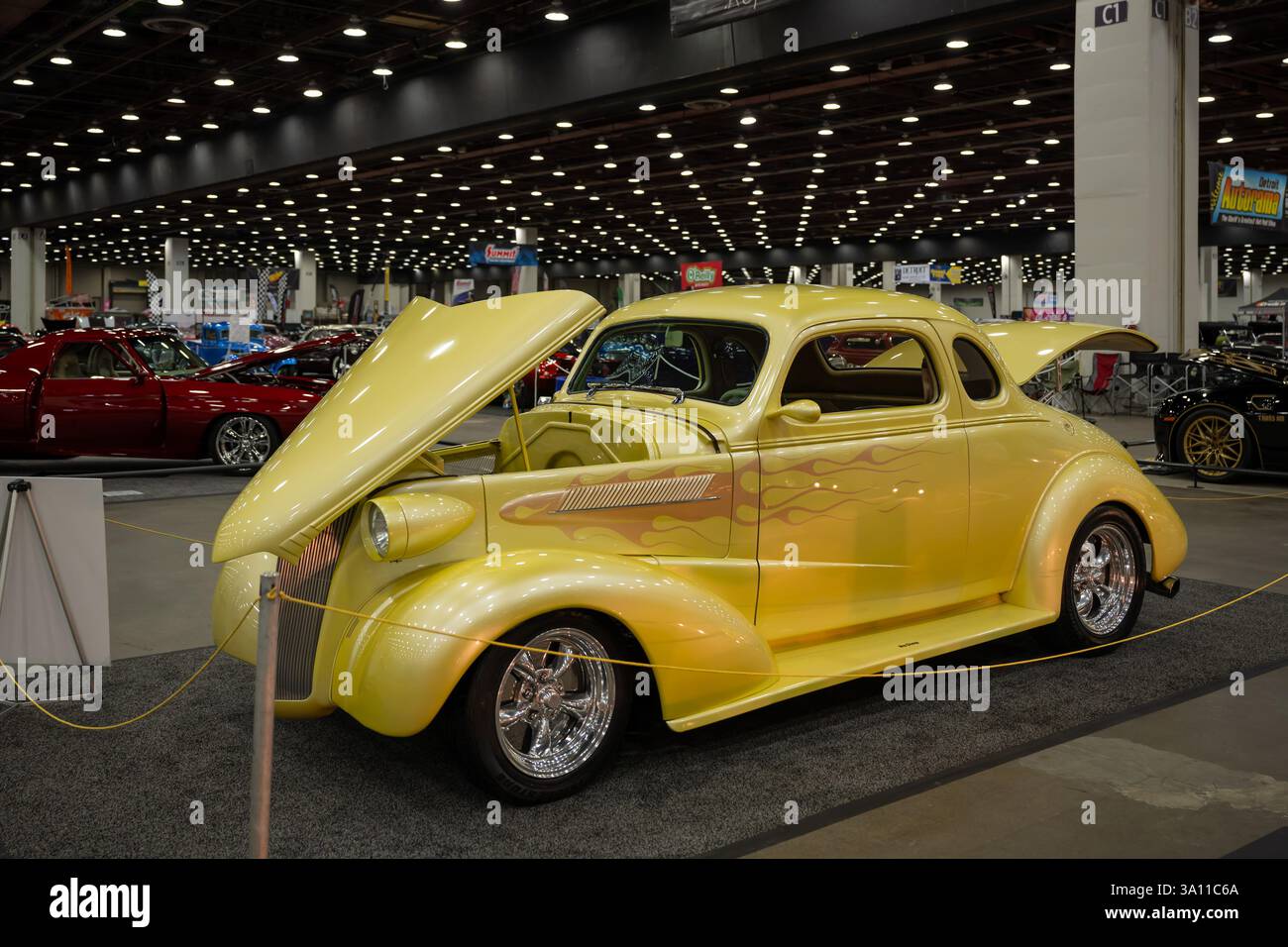 DETROIT, MI/USA - February 28, 2025: A 1937 tbd Custom Coupe car, at Detroit Autorama Stock ...