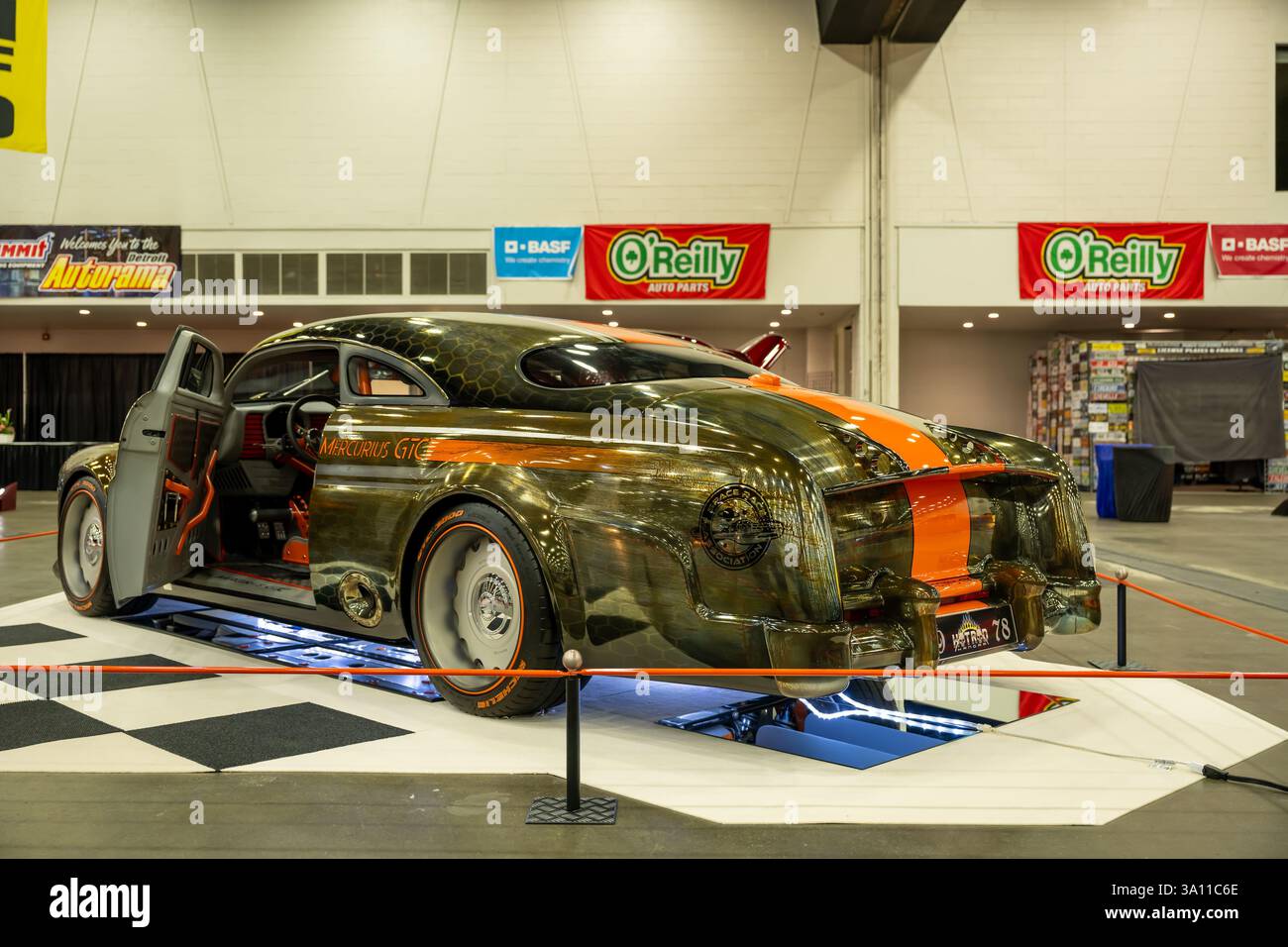 DETROIT, MI/USA - February 28, 2025: A custom 1951 Mercury car, at ...