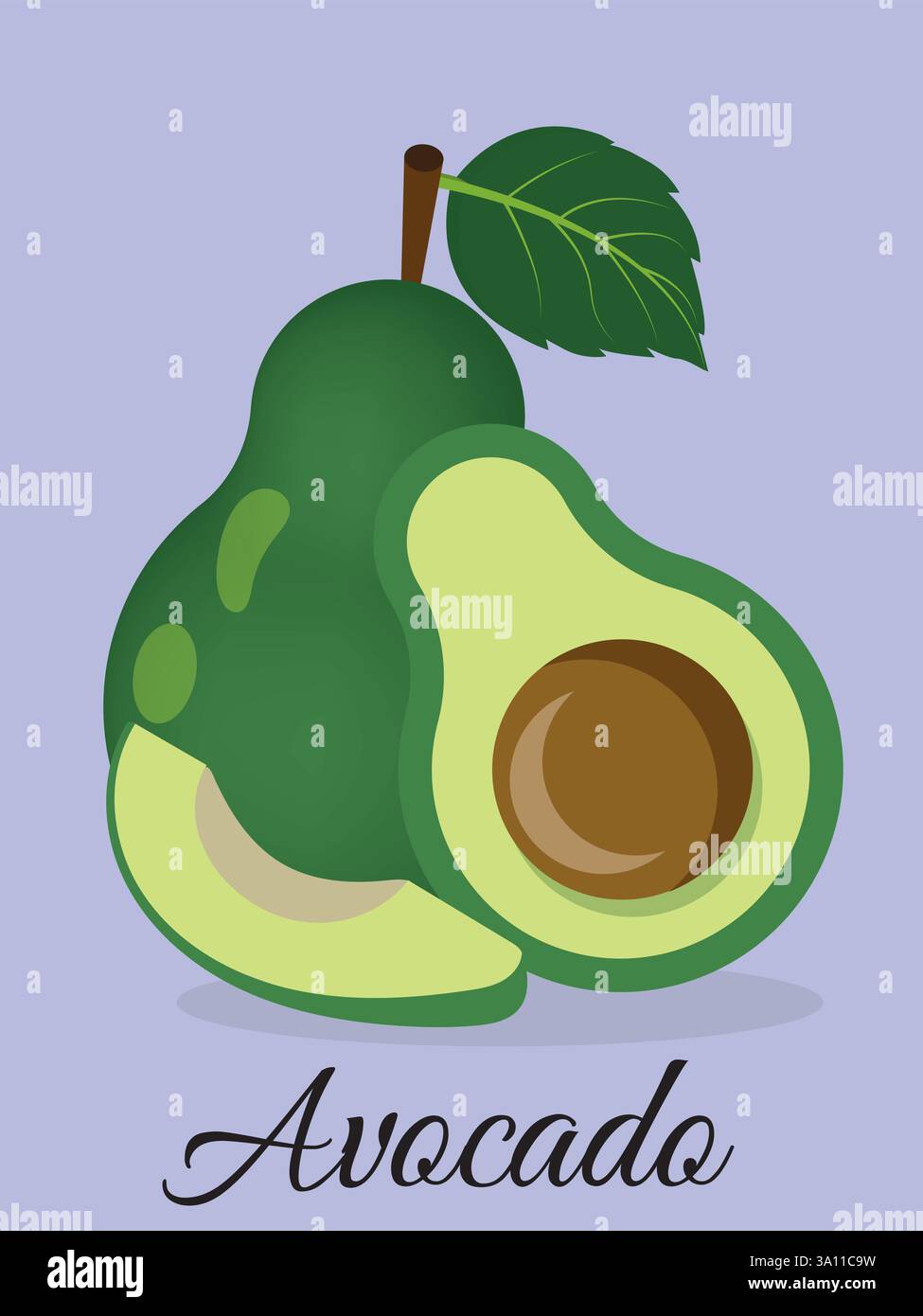 Green avocado leaf color Stock Vector Images - Alamy