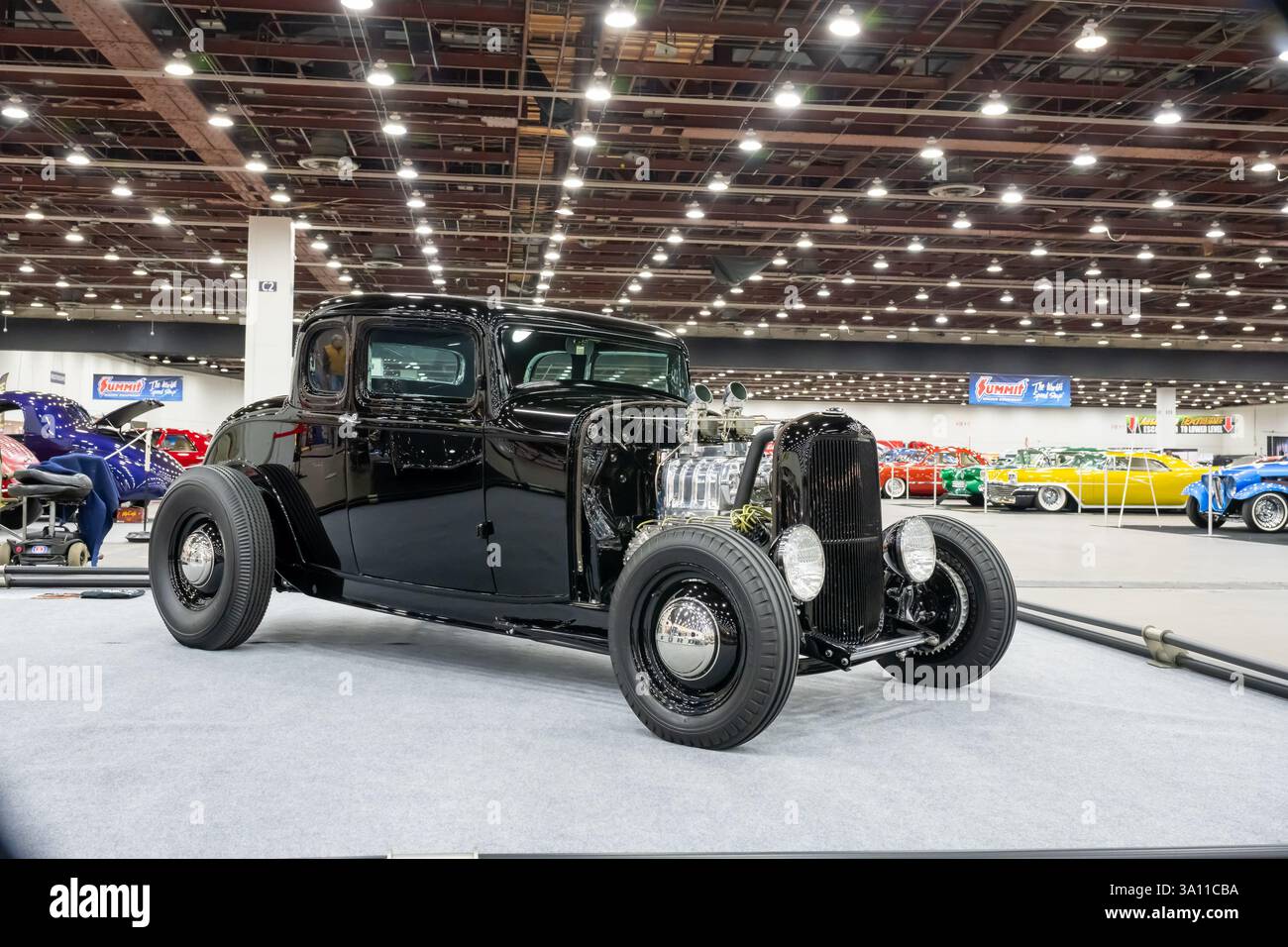 DETROIT, MI/USA - February 28, 2025: A custom 1932 Ford Coupe car, at ...